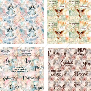Religious Digital Paper Set #4 - Christian Faith Scrapbook Paper ...