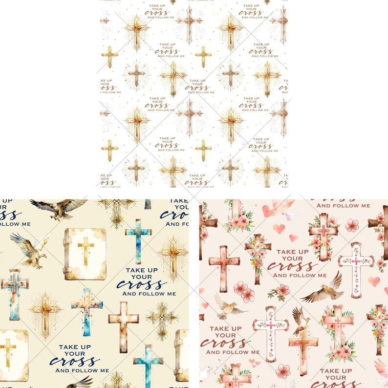 Religious Verse Quotes Digital Seamless Set - Christian Faith Scrapbook ...