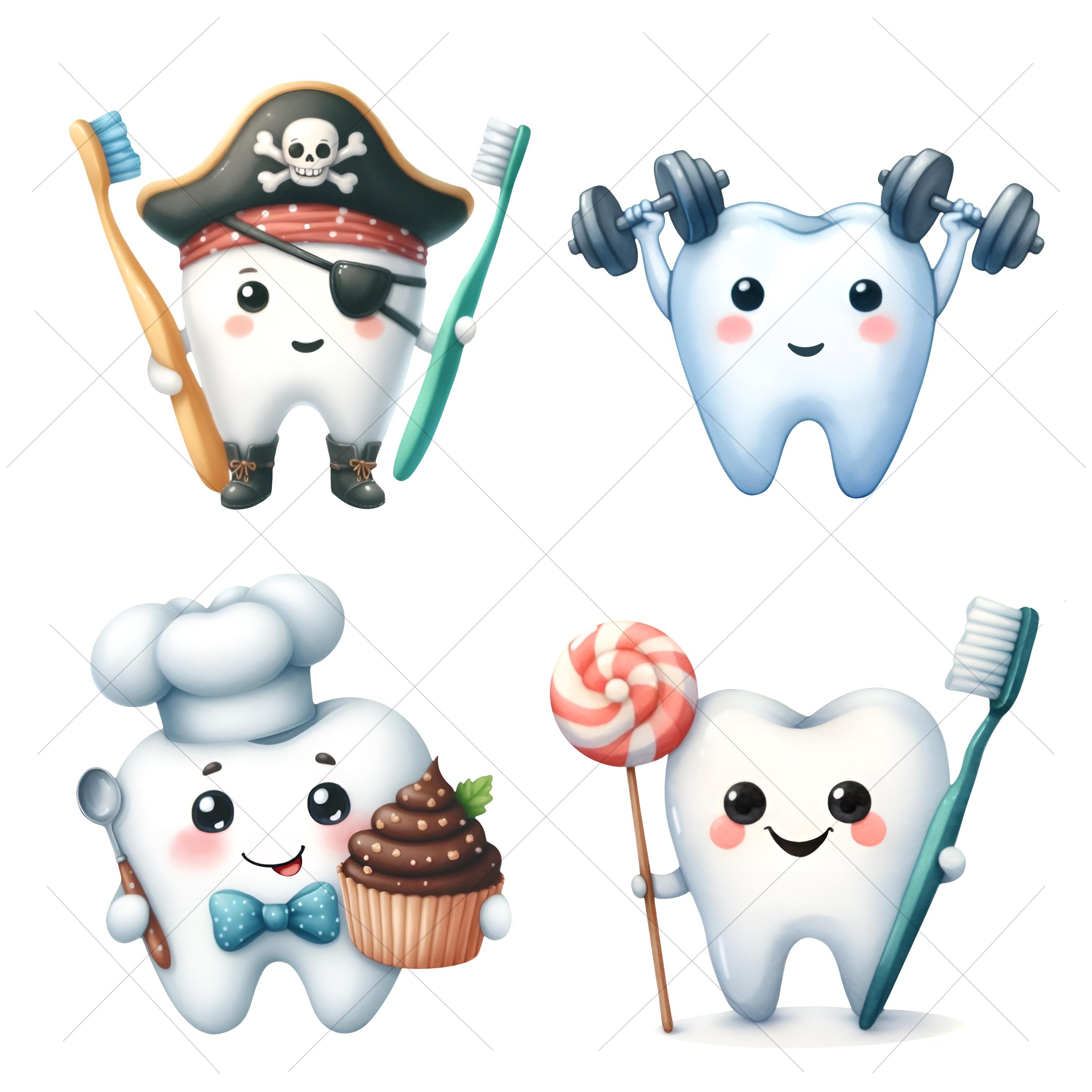 Cute Tooth Watercolour Teeth Blue PNG Clipart, Dentist Graphics PNG ...