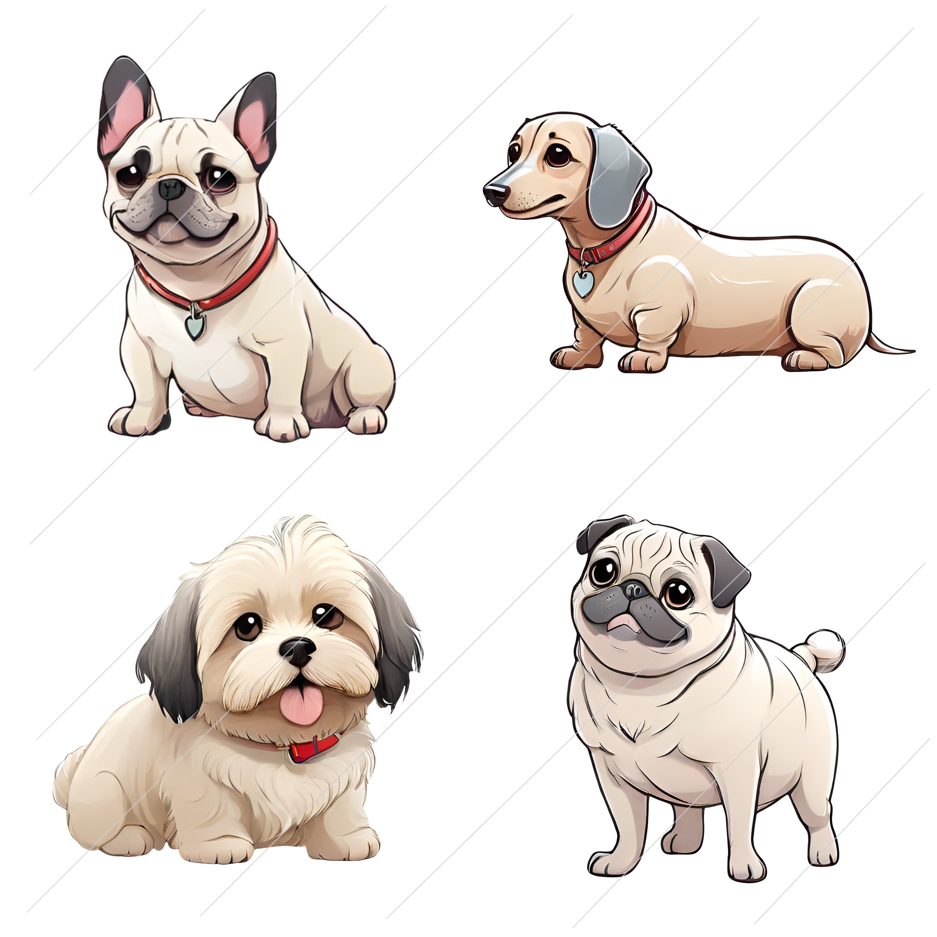 Dog Puppy Watercolor Clipart Bundle, Transparent PNG, Animal Pet Lover ...