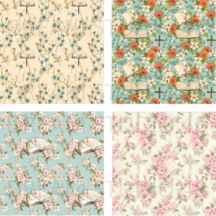 Religious Digital Paper Set #2 - Christian Faith Scrapbook Paper ...