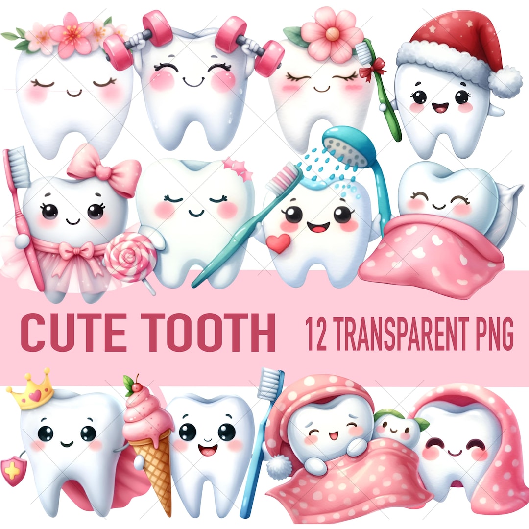 Cute Tooth Watercolour Teeth Pink PNG Clipart, Dentist Graphics PNG ...