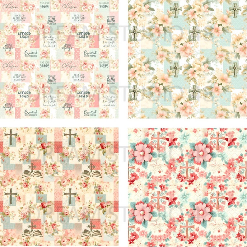 Religious Digital Paper Set #2 - Christian Faith Scrapbook Paper ...