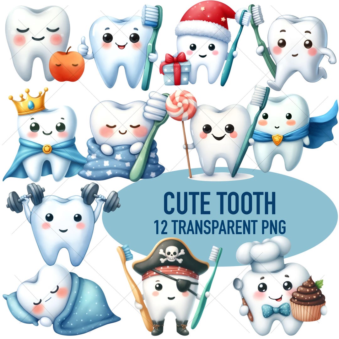Cute Tooth Watercolour Teeth Blue PNG Clipart, Dentist Graphics PNG ...