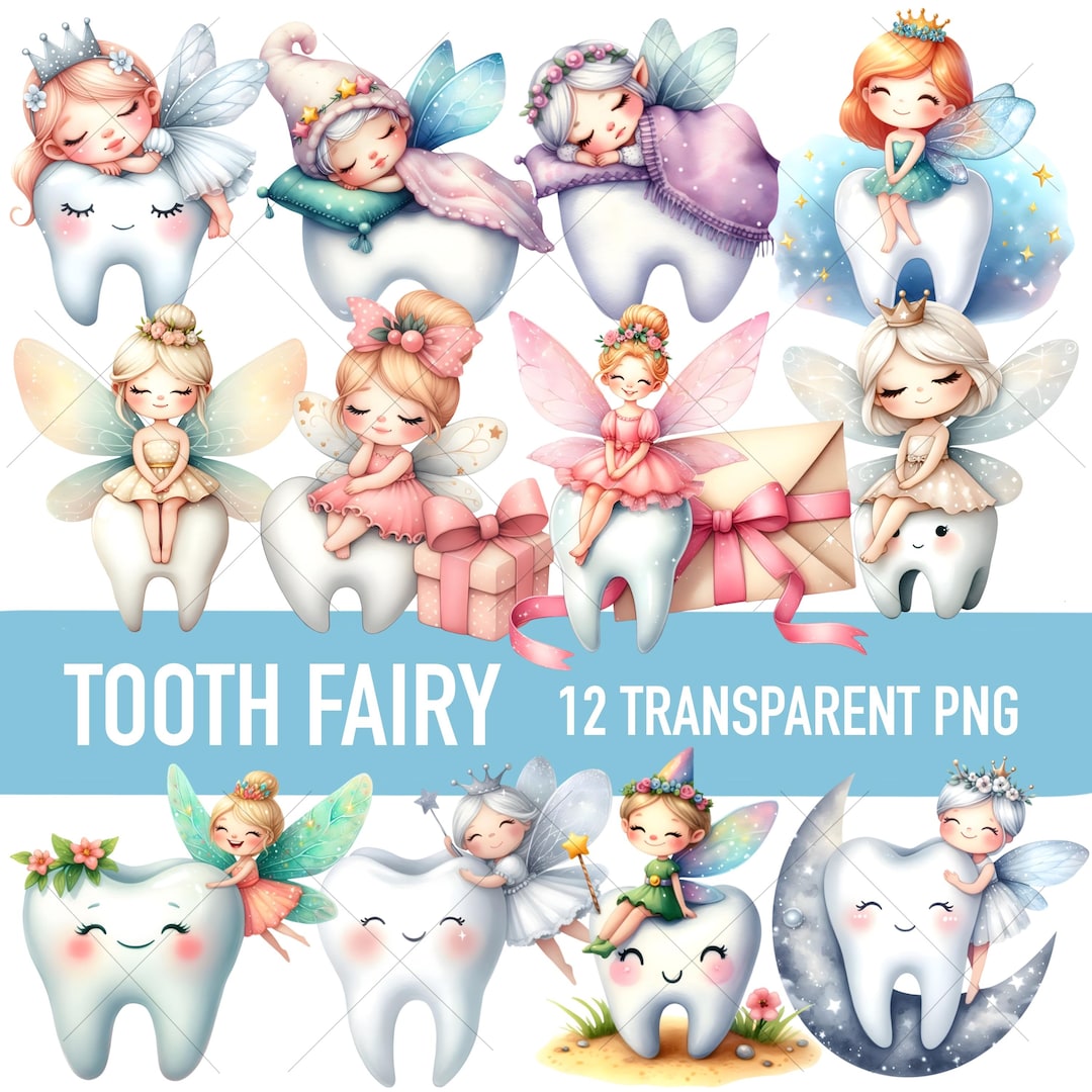 Tooth Fairy PNG Clipart, Watercolor Baby Tooth, Cute Milk Tooth, Teeth ...