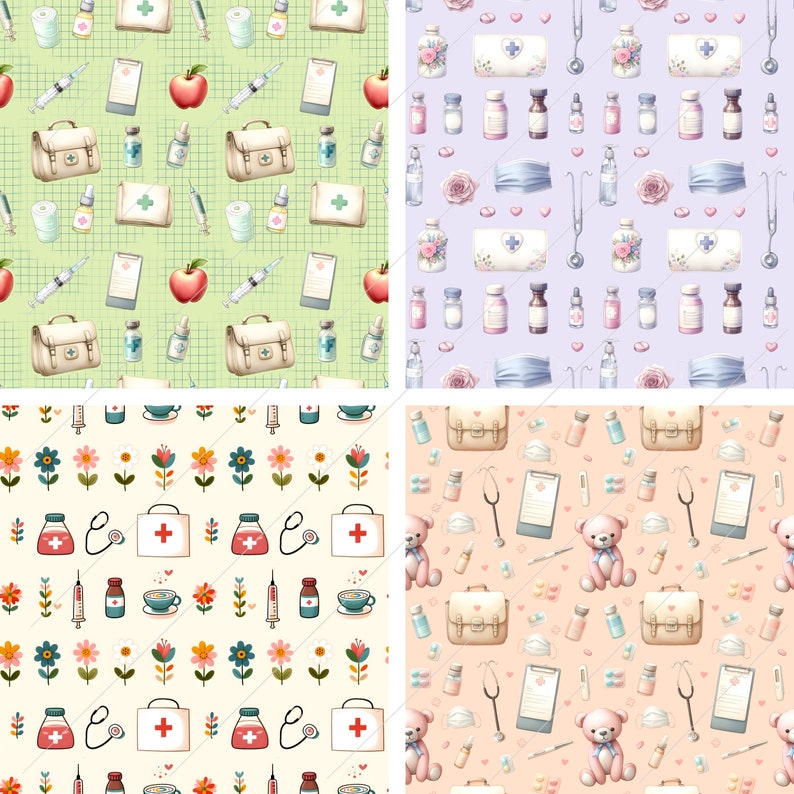 Medical Nurse Doctor Seamless Repeat Pattern Designs, Healthcare ...