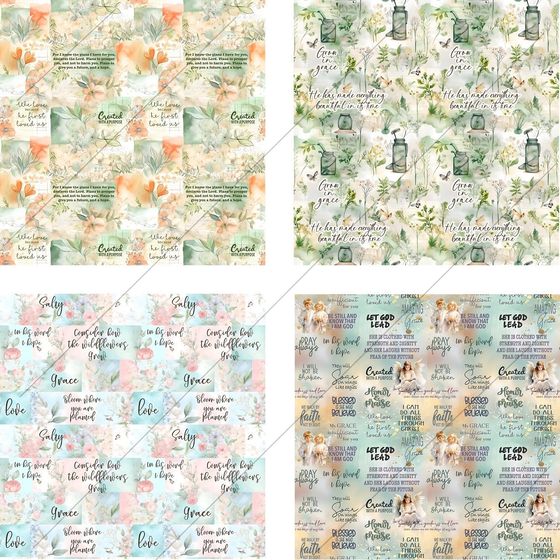 Religious Digital Paper Set 3 Christian Faith Scrapbook Paper Bible ...