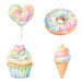 Sweet Desserts Clipart PNG Bundle, Pastel Snack Treats, Cake, Ice Cream ...