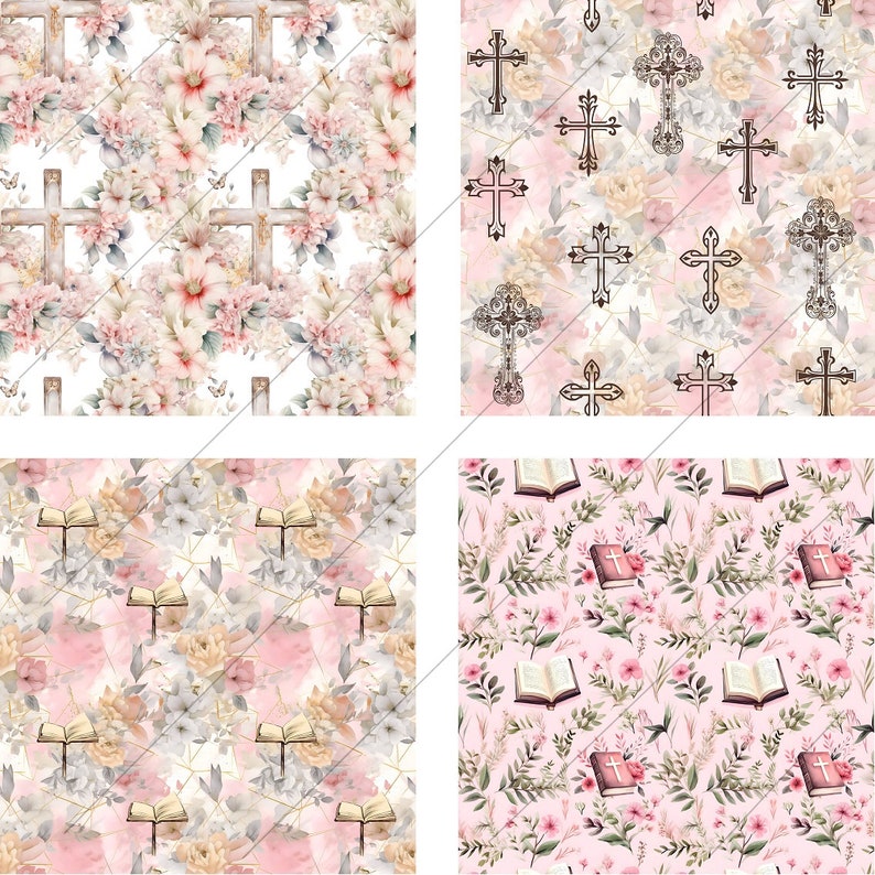 Religious Digital Paper Set #3 - Christian Faith Scrapbook Paper ...