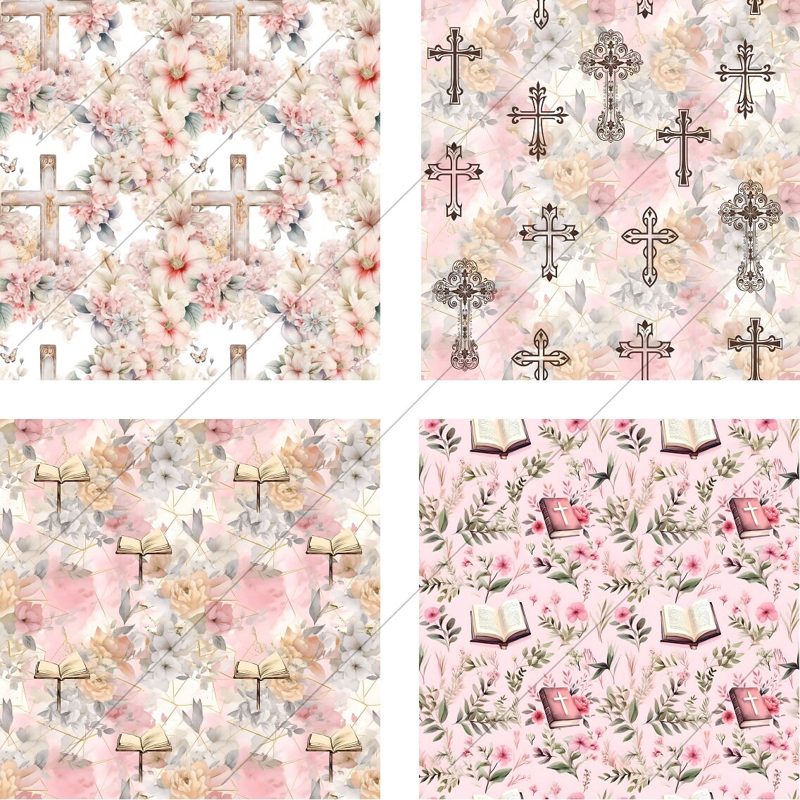 Religious Digital Paper Set #3 - Christian Faith Scrapbook Paper ...