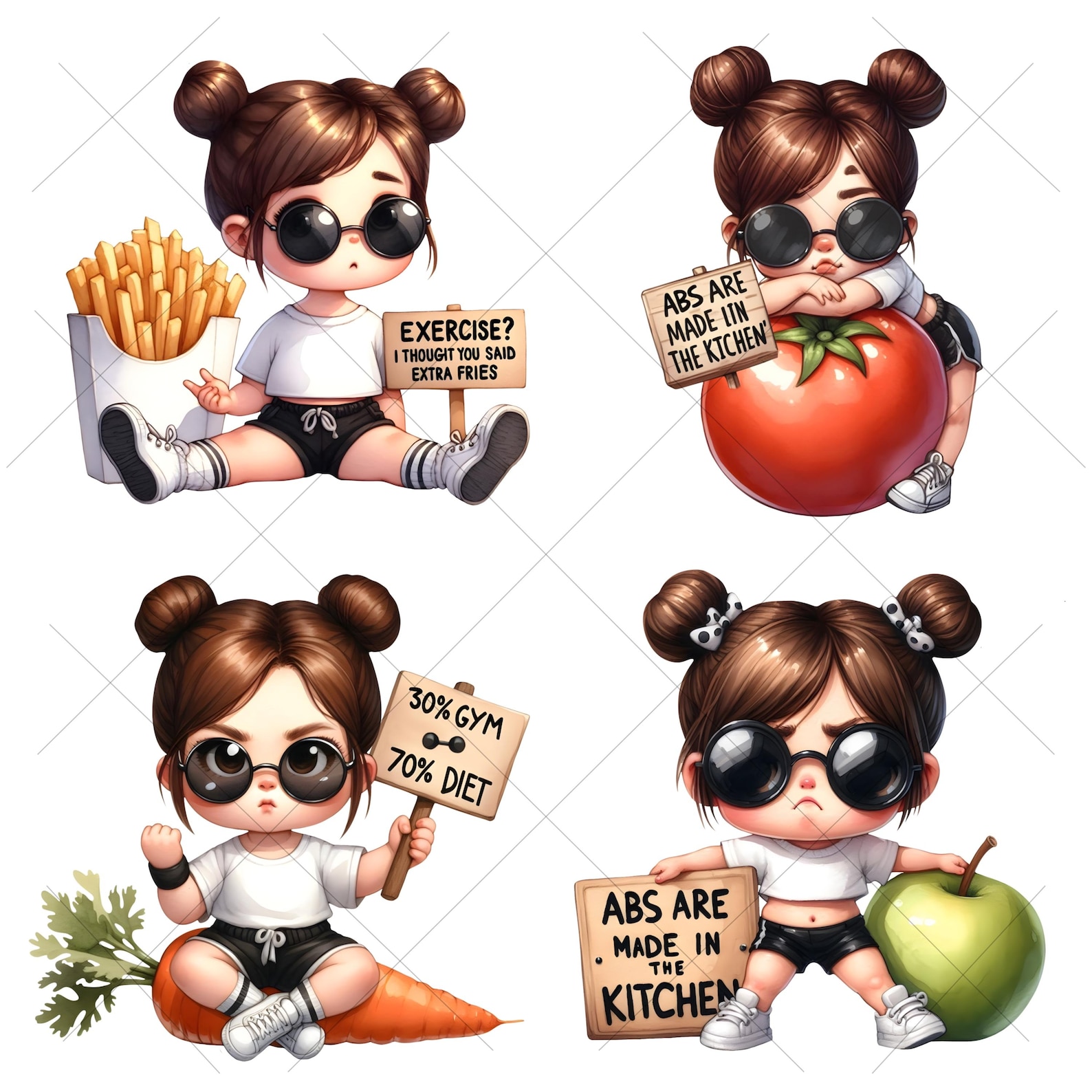 Funny Diet Girl PNG Transparent Clipart, Healthy Weight Loss Fitness ...