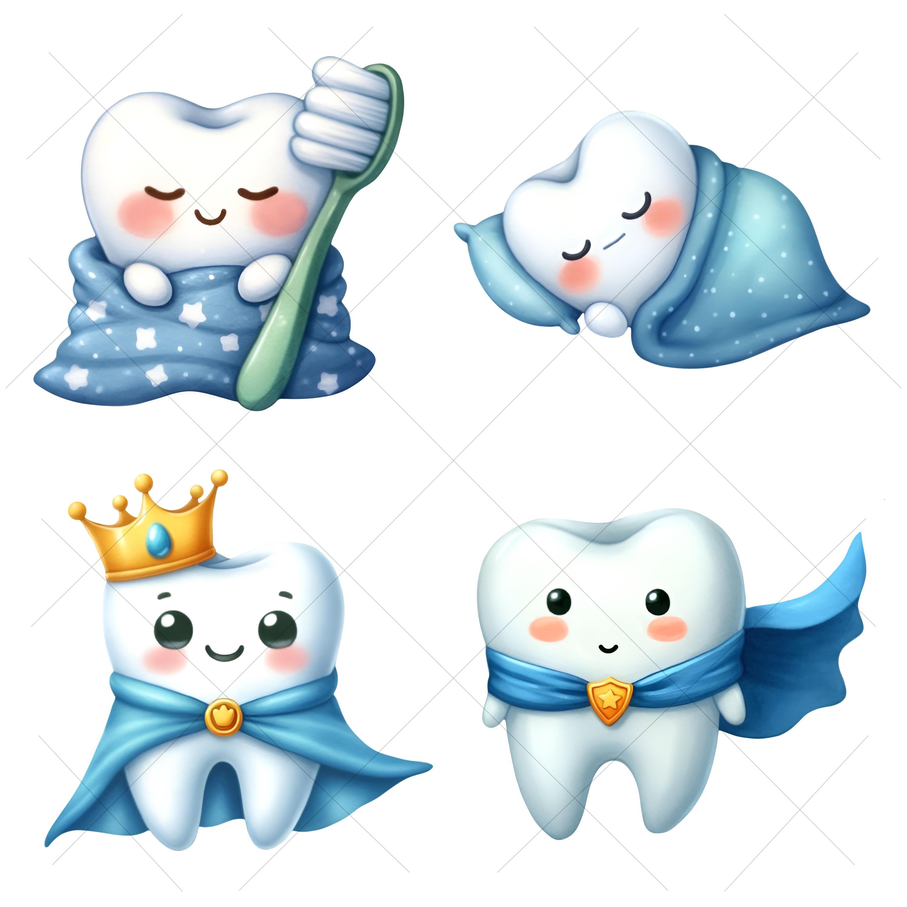 Cute Tooth Watercolour Teeth Blue PNG Clipart, Dentist Graphics PNG ...