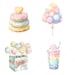 Sweet Desserts Clipart PNG Bundle, Pastel Snack Treats, Cake, Ice Cream ...