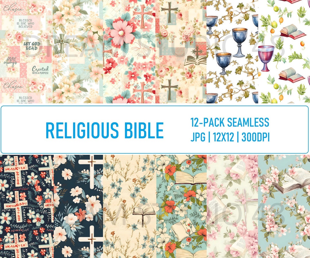 Religious Digital Paper Set #2 - Christian Faith Scrapbook Paper ...