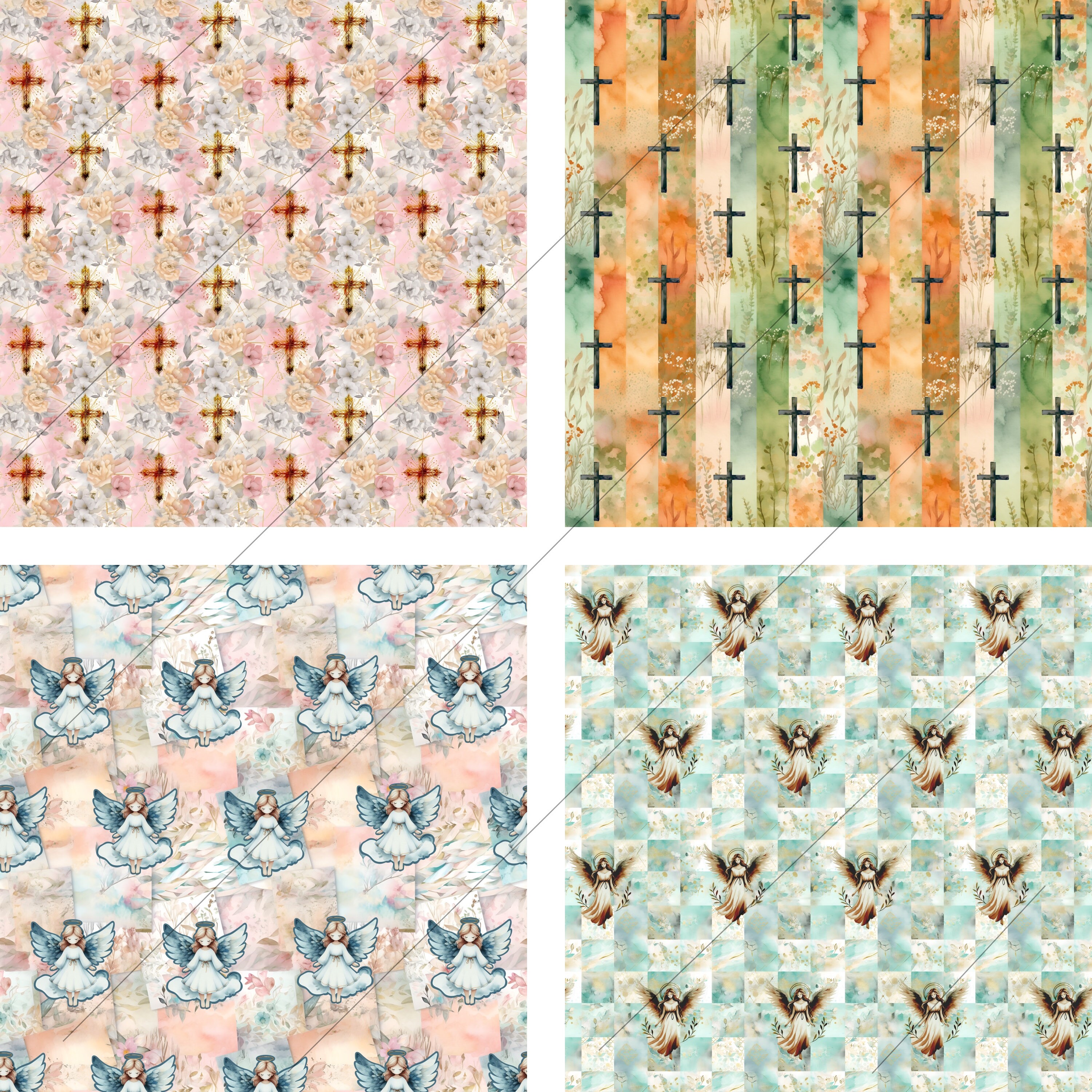 Religious Digital Paper Set #4 - Christian Faith Scrapbook Paper ...