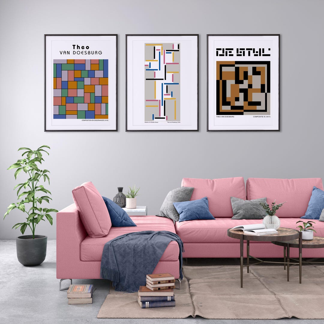 Set of 3 Posters | Theo Van Doesburg | De Stijl | Vintage Poster | Vector Files - Etsy