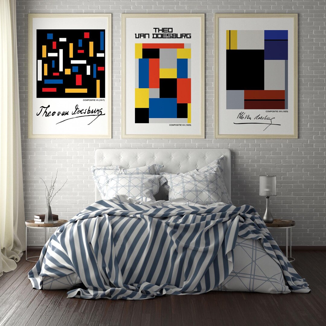 Set of 3 Posters | Theo Van Doesburg | De Stijl | Vintage Poster | Vector Files - Etsy