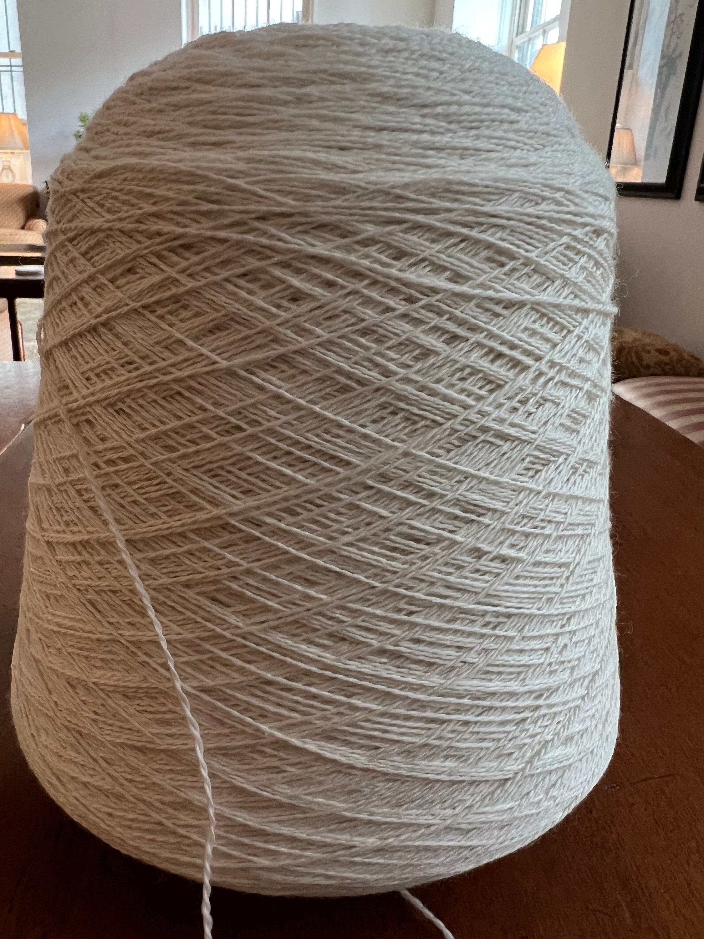 Cones of White Custom 2-ply Yarn, Wool, Spun, Worsted, Combed, Waxed - Etsy