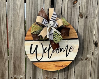 Tribal, Welcome to Our Home Door Hanger With Interchangeable Bow, Green ...