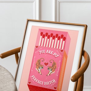 You Are My Perfect Match | Retro Print Tiger Poster | Vintage Art ...
