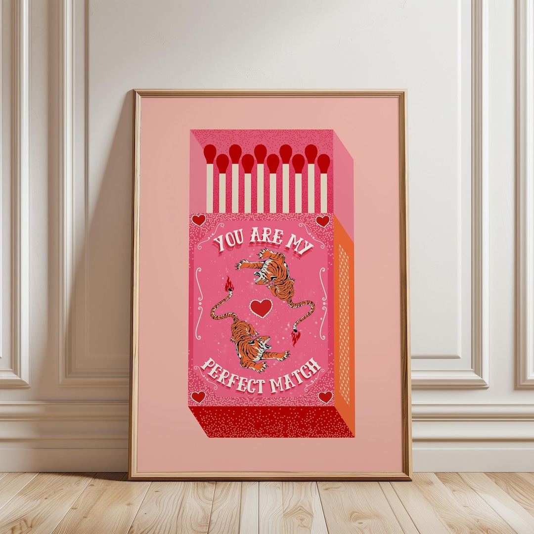 Retro Tiger Matchbox Print: Vintage Art Poster (digital Download - Etsy
