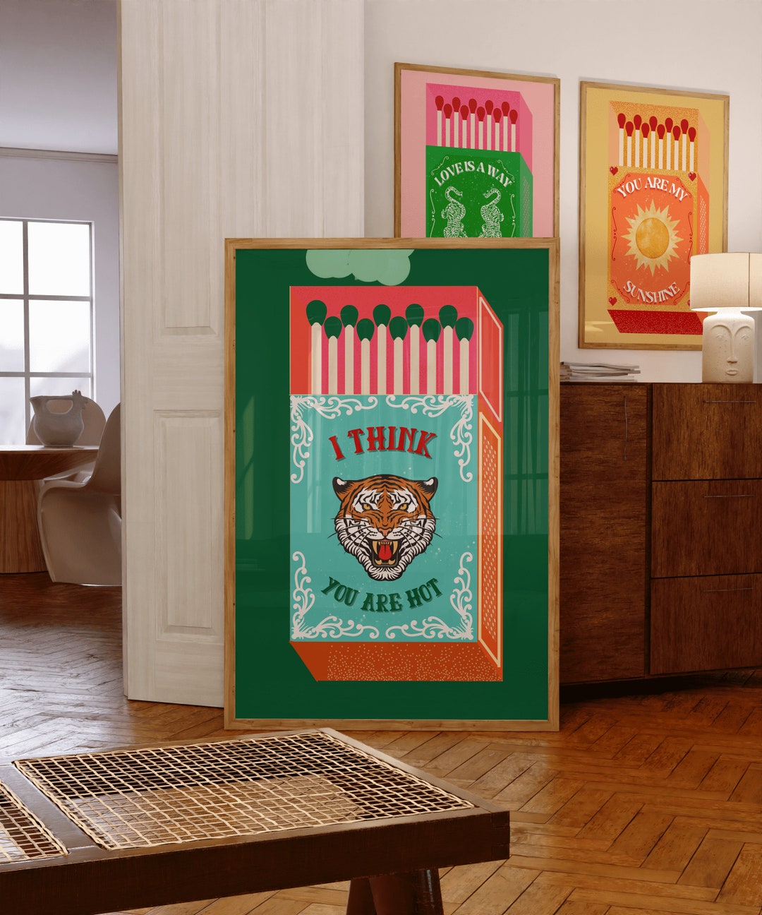 Retro Tiger Matchbox Poster: Vintage Art Print (digital Download) - Etsy