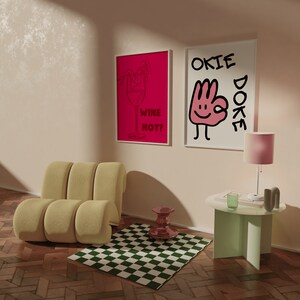 Okie Doke Print | Mid Century Print | Aesthetic Wall Art | Trendy Pink ...