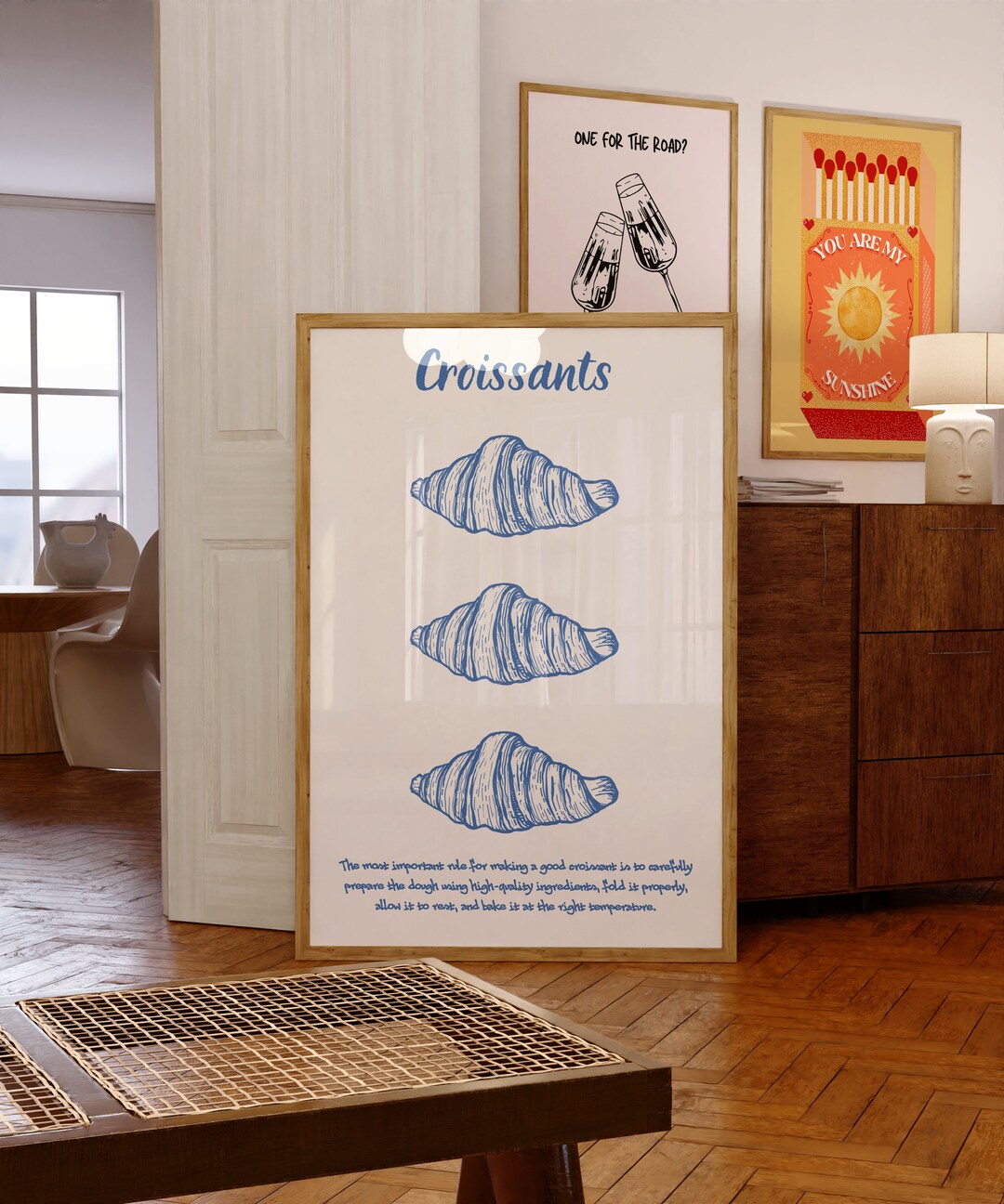 Croissants Print | Breakfast Print | Kitchen Wall Art | Kitchen Decor ...