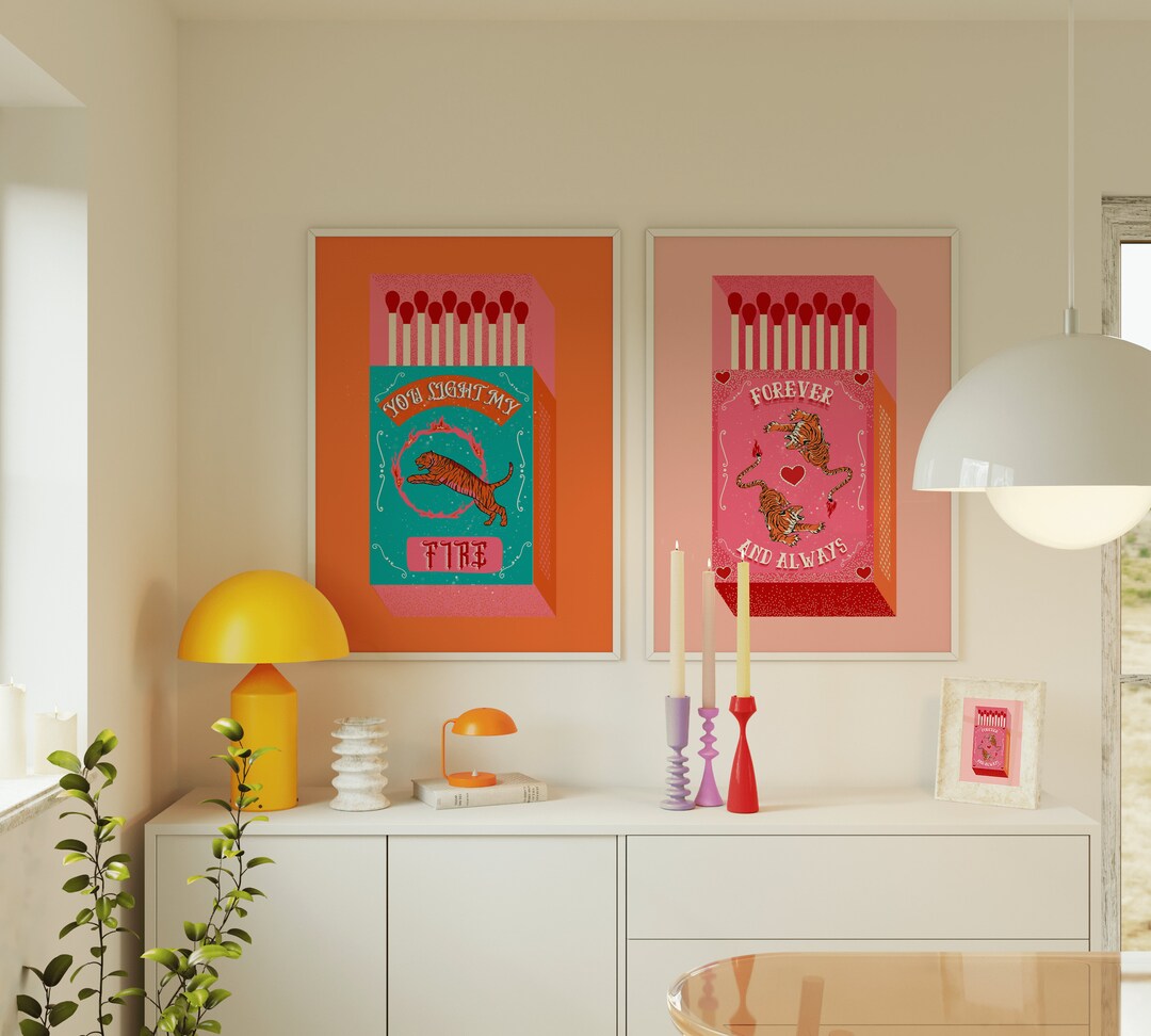 Retro Tiger Matchbox Print: Vintage Style Wall Decor (digital Download ...
