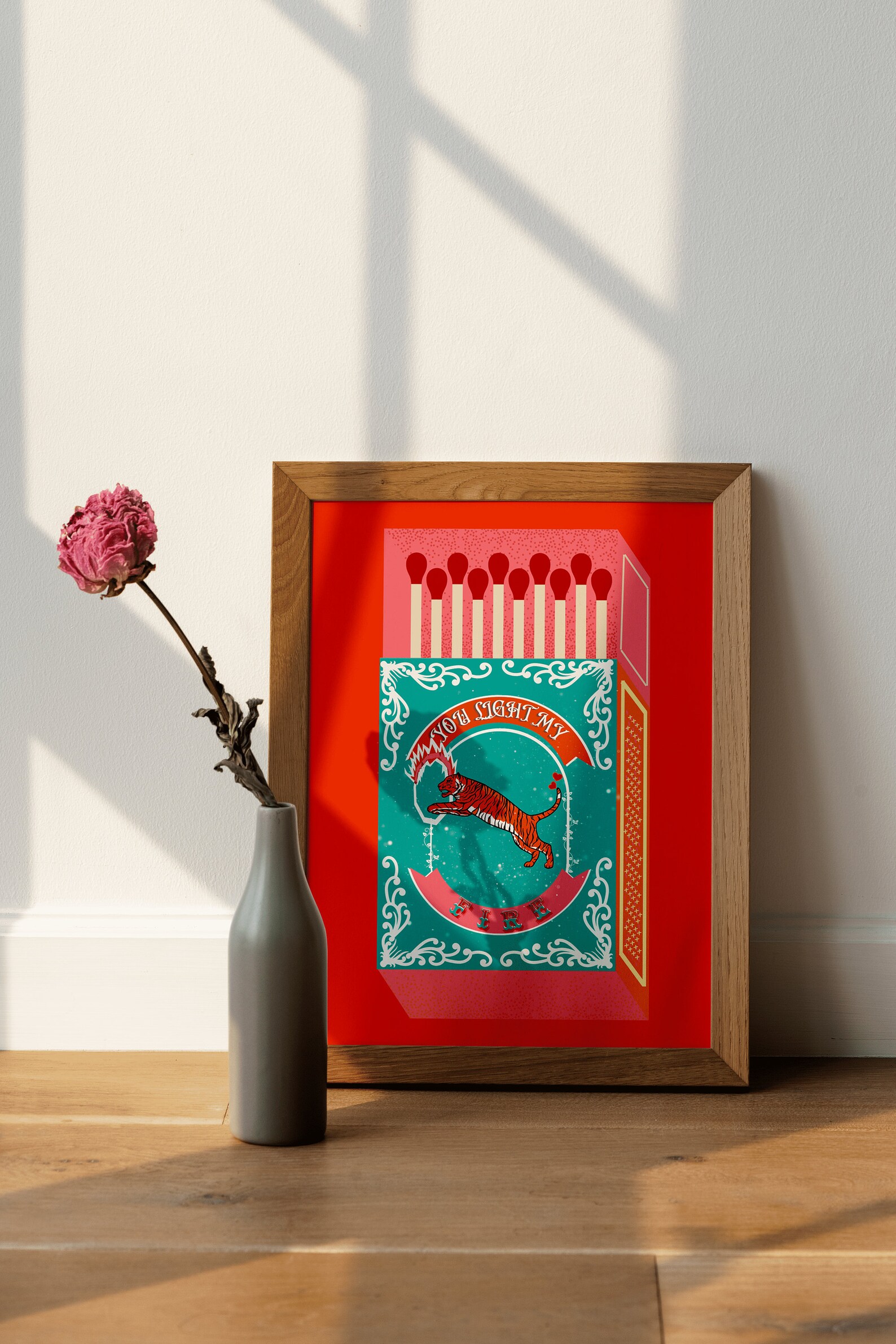 You Light My Fire Orange Matchbox Poster Retro Print Fire Poster ...