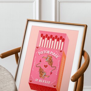 Match Made in Heaven | Retro Print Tiger Poster | Vintage Art | Pink ...