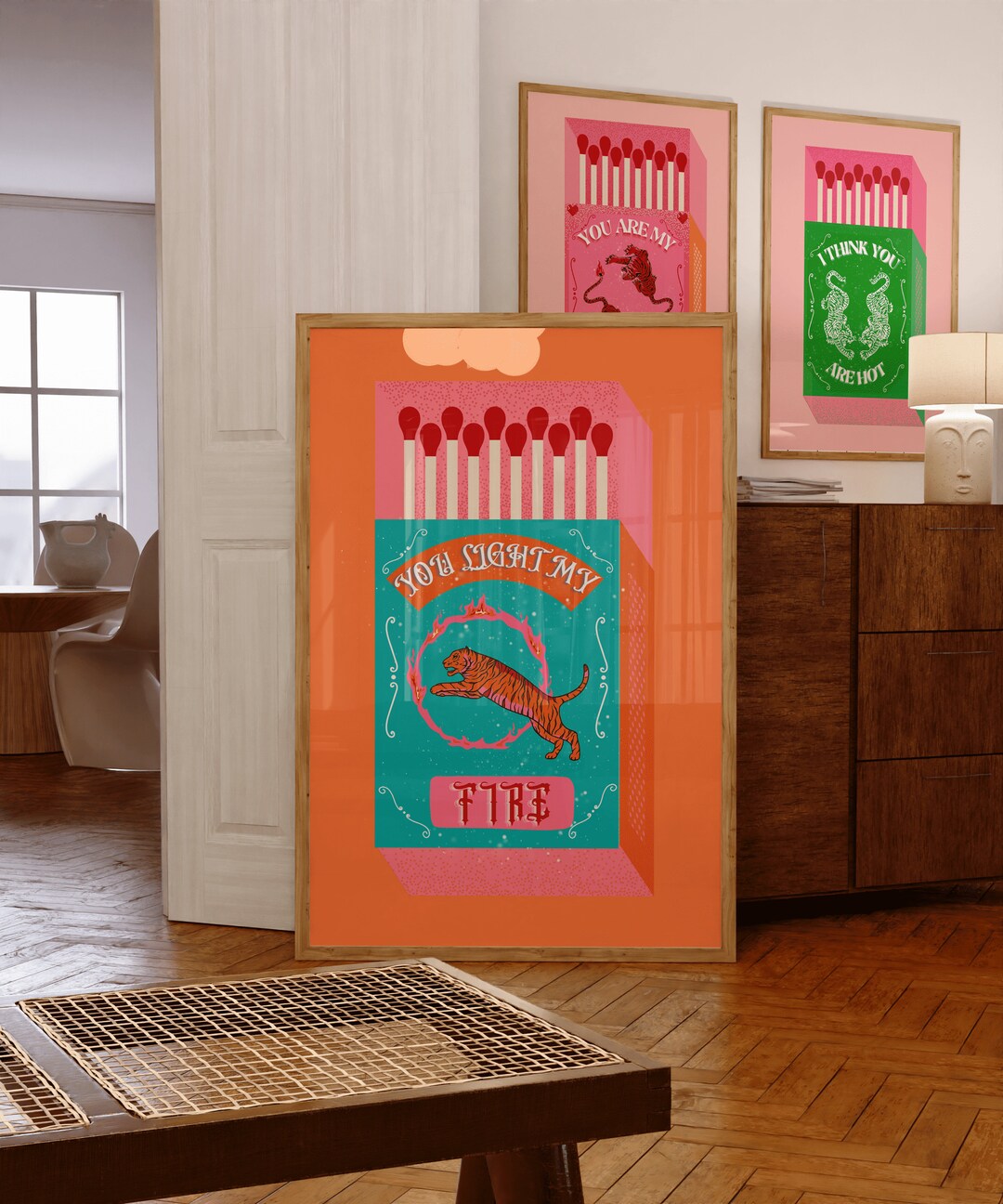 Retro Tiger Matchbox Print: Vintage-style Wall Art (digital Download ...
