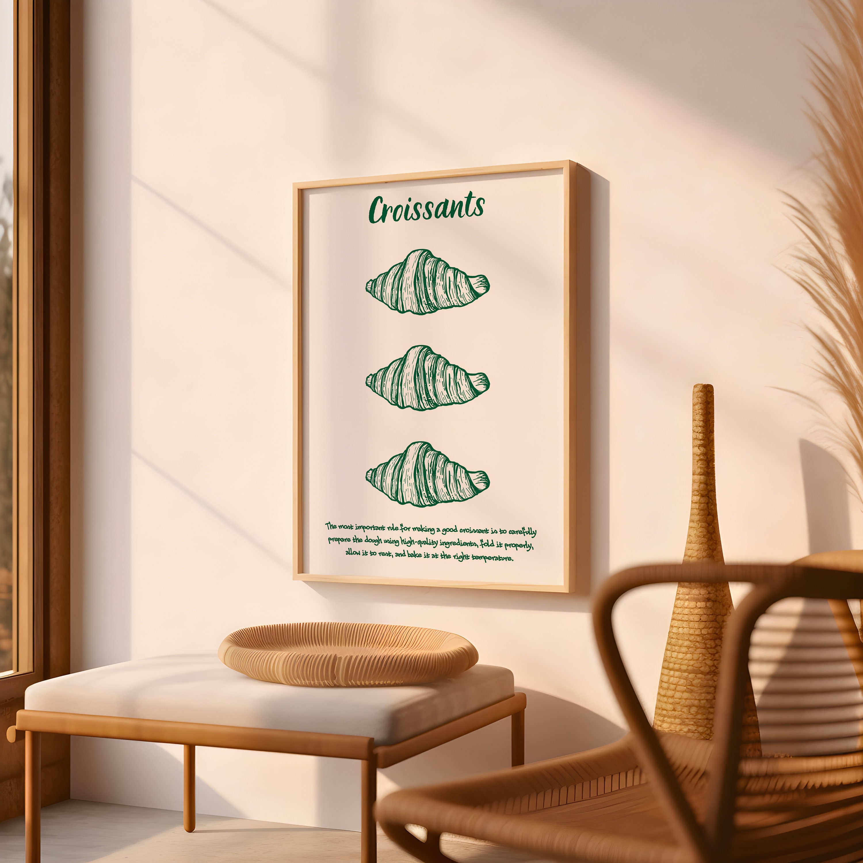 Croissants Print Breakfast Print Kitchen Wall Art Kitchen Decor Trendy ...