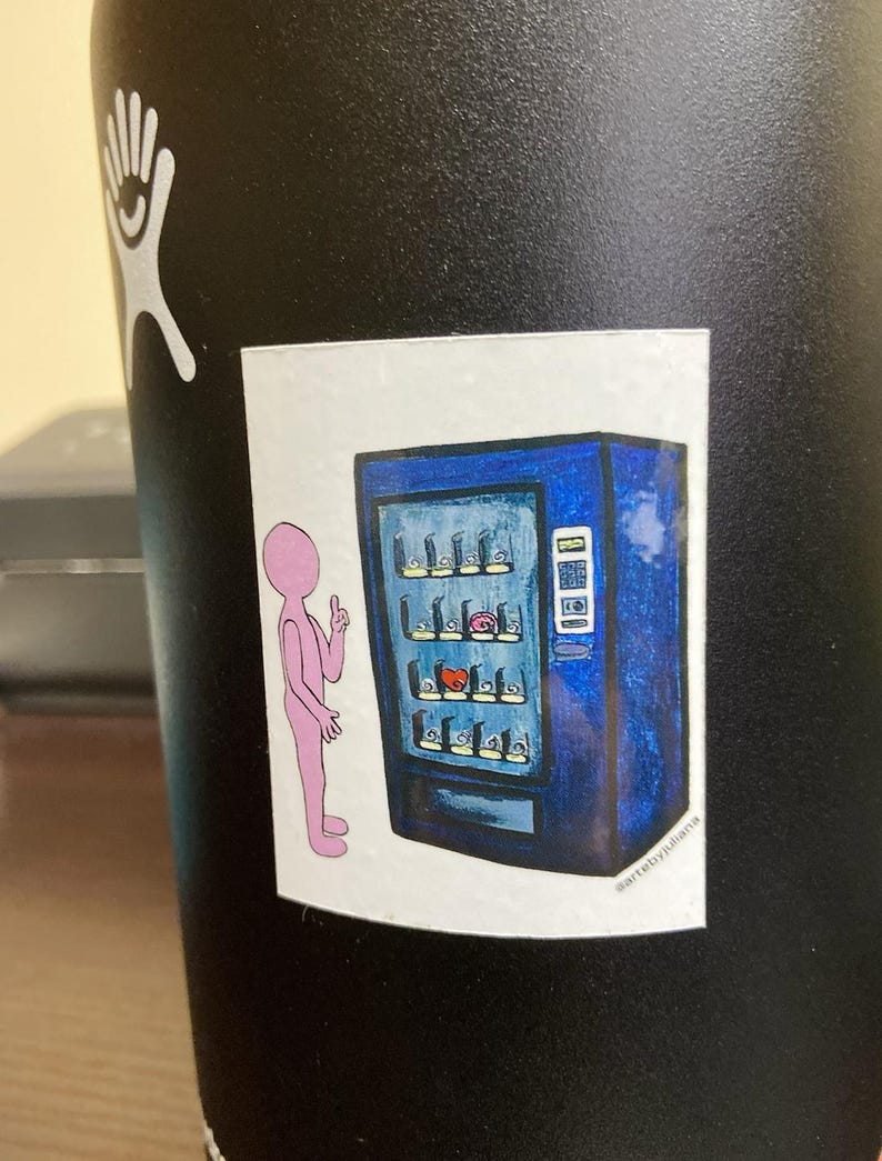 Heart Vs Brain Vending Machine Sticker /decal - Etsy
