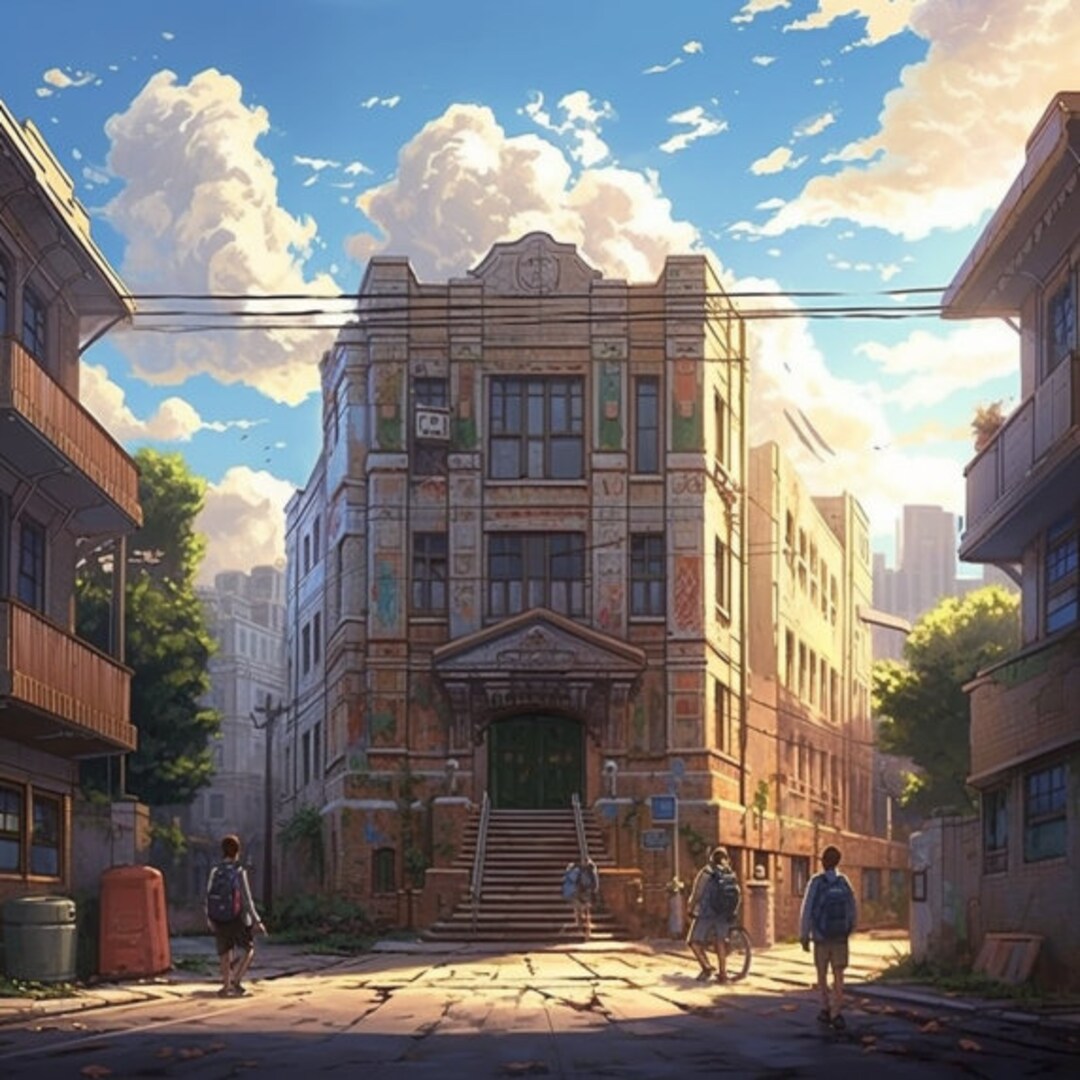 Cityscape School Setting | Zoom Virtual Backgrounds | Backdrop | Office ...