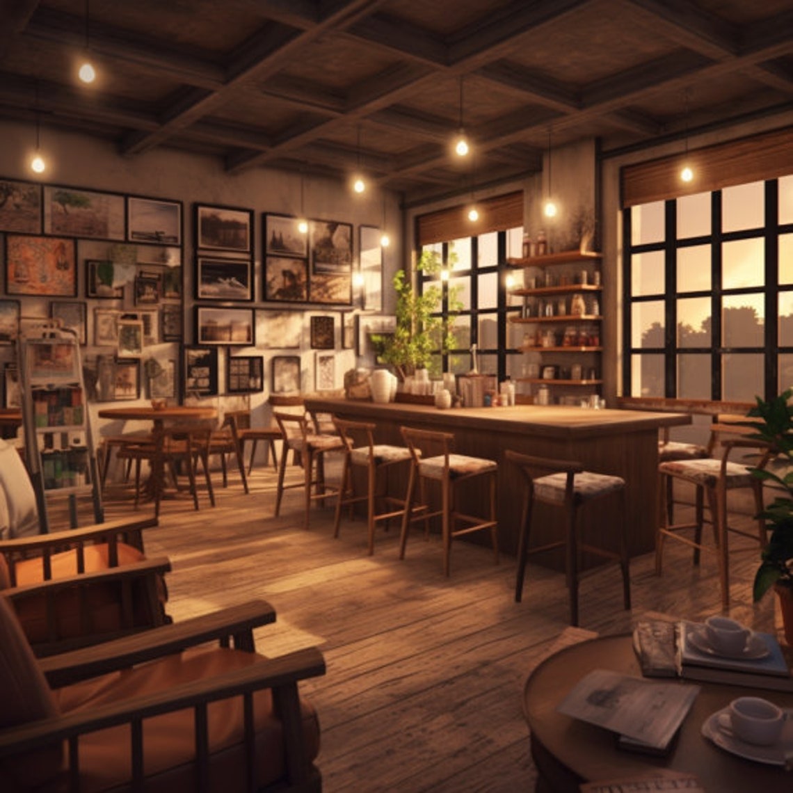 Coffee Shop Zoom Virtual Backgrounds Backdrop Office Background ...