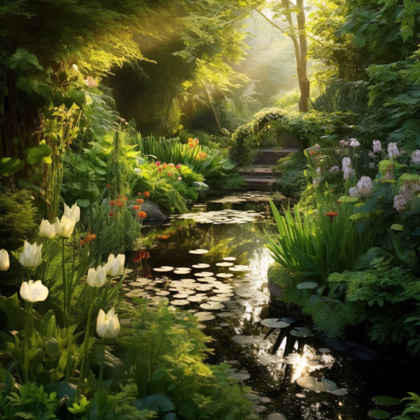 Garden Style | Zoom Virtual Backgrounds | Backdrop | Office Background ...