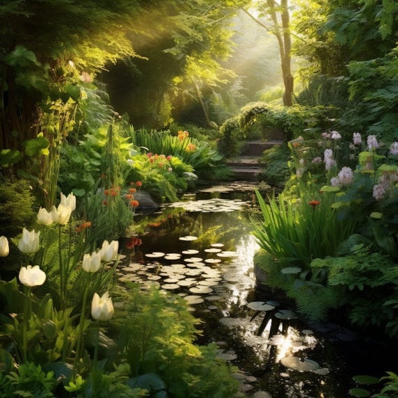 Garden Style | Zoom Virtual Backgrounds | Backdrop | Office Background ...