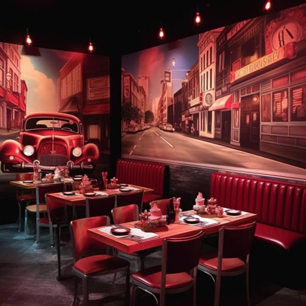 50s Diner Backdrop - Etsy