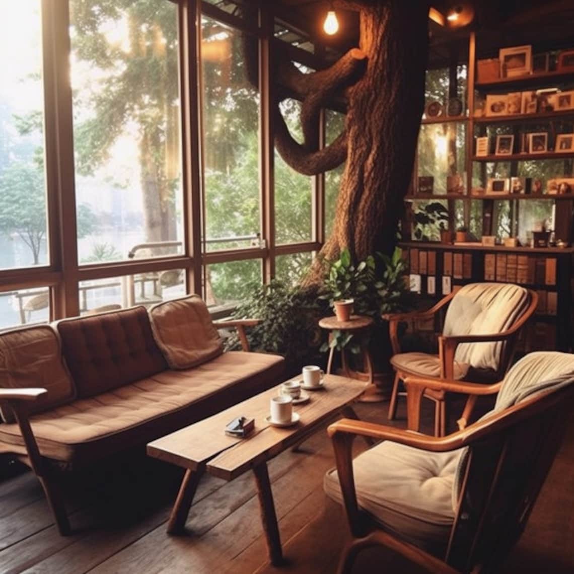 Coffee Shop Zoom Virtual Backgrounds Backdrop Office Background ...