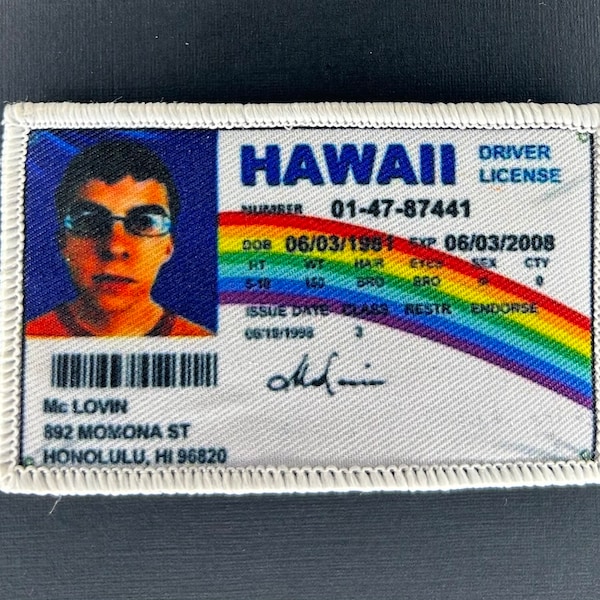 Superbad Movie Morale Patch Superbad "McLovin" Fake ID Morale Patch ...