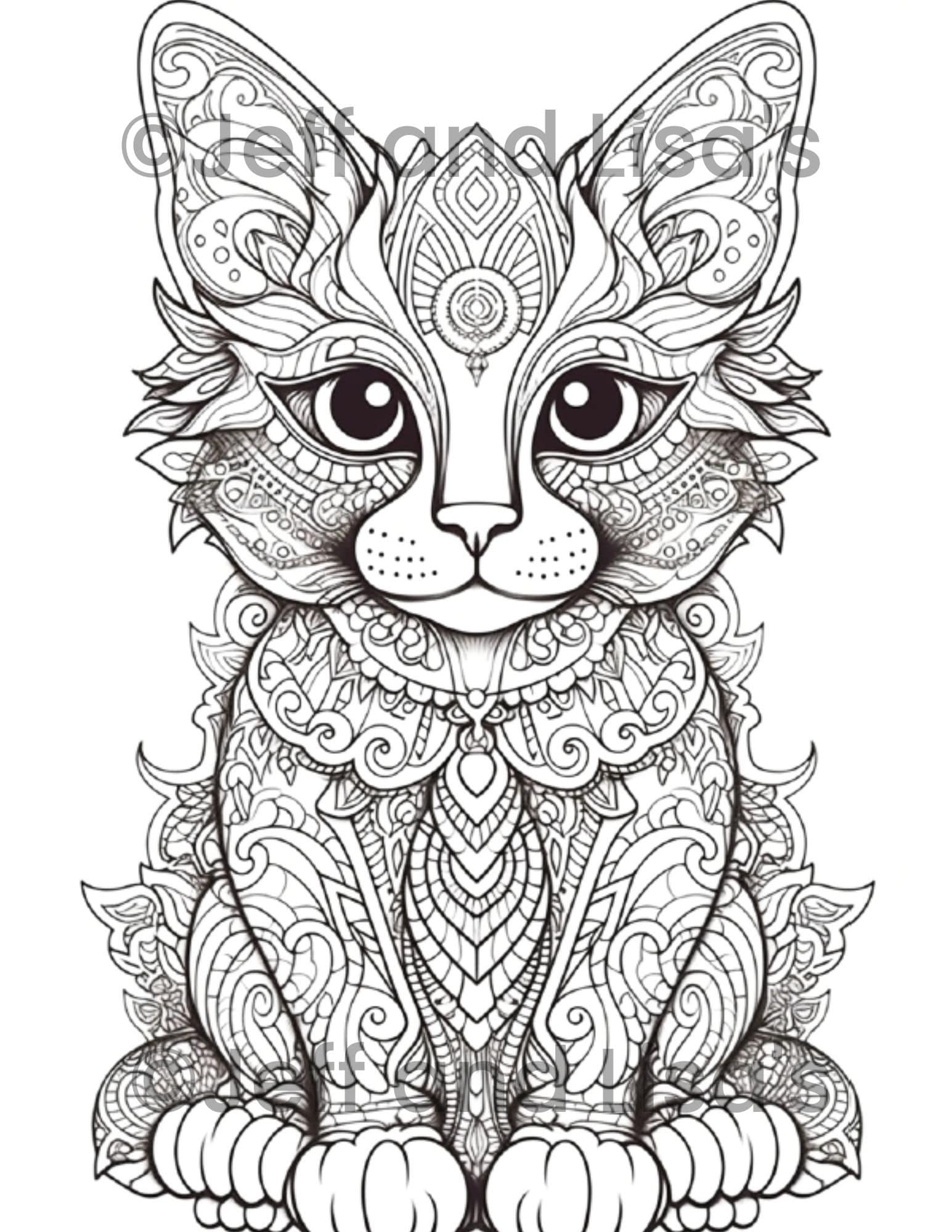 Feline | Cats Coloring Book for Adults | Relaxing Mindfulness Cats PDF ...