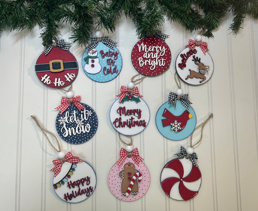 DIY Christmas Ornaments, Unfinished Christmas Wood Blanks, Ready to ...