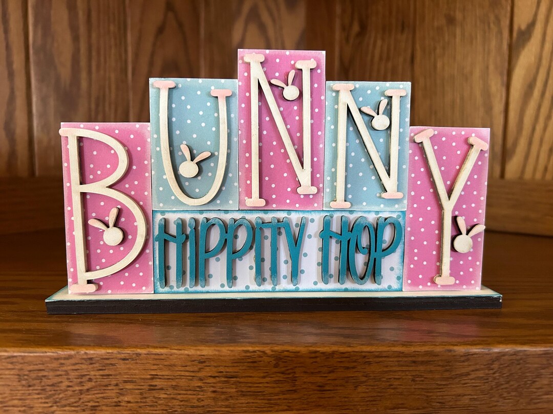 DIY Easter Word Block, Bunny Hippity Hop, DIY Word Block Letter Sets ...