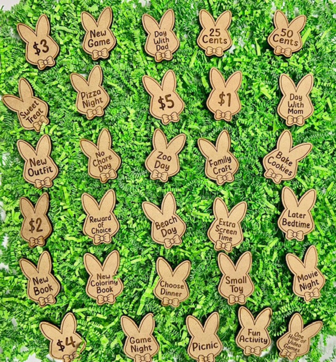 30 Easter Reward Tokens, Easter Engraved Tokens, Easter Basket Tokens ...