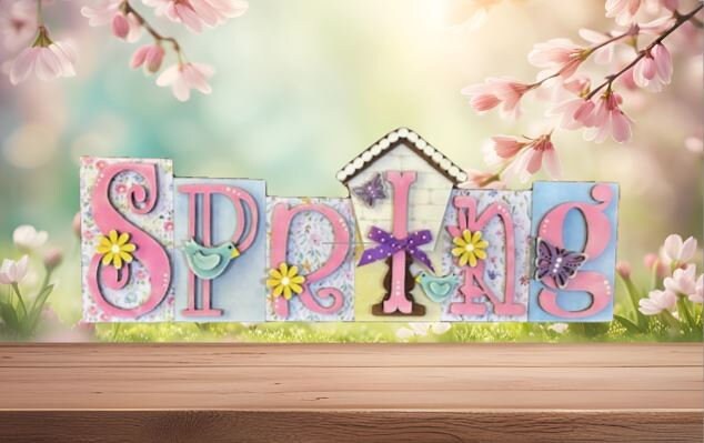 DIY Spring Word Block, DIY Word Block Letter Sets, DIY Wood Kits, Shelf ...