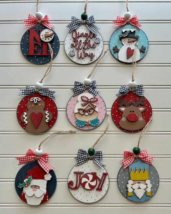 DIY Christmas Ornaments Unfinished Christmas Wood Blanks Ready to Paint Ornaments Blank Christmas Ornaments Round Christmas Ornaments Etsy