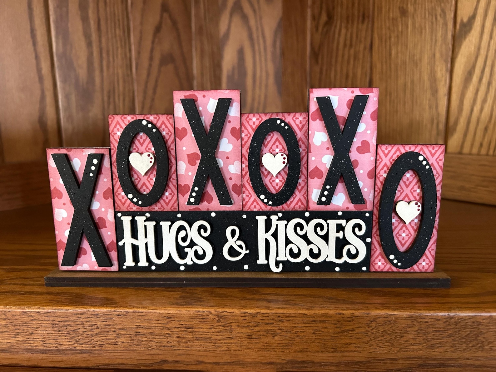 DIY XOXOXO Hugs & Kisses Word Block, Valentine's Day Shelf Sitter ...