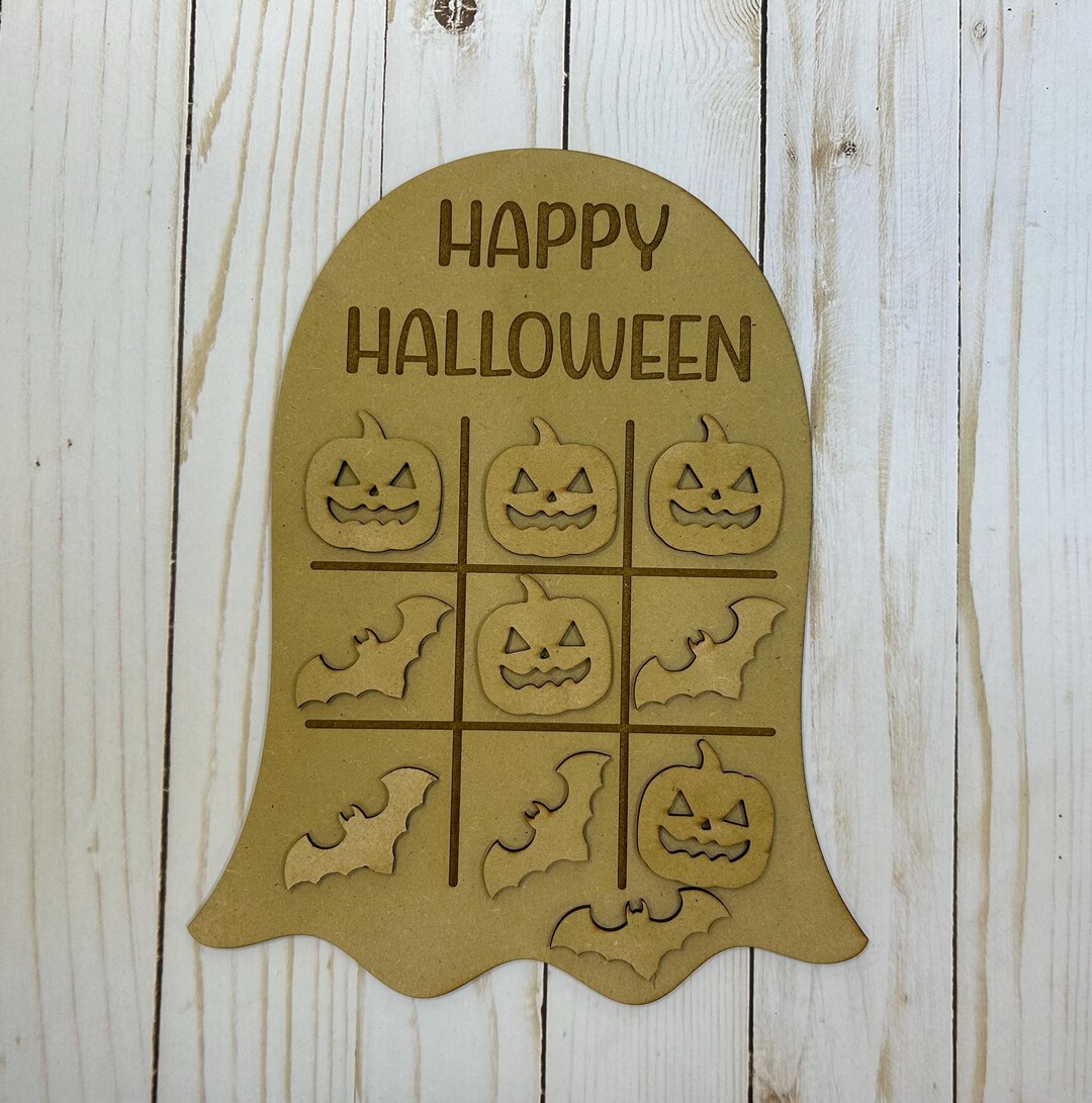 DIY Ghost Tic Tac Toe Board, Halloween Tic Tac Toe Board, Tic Tac Toe ...