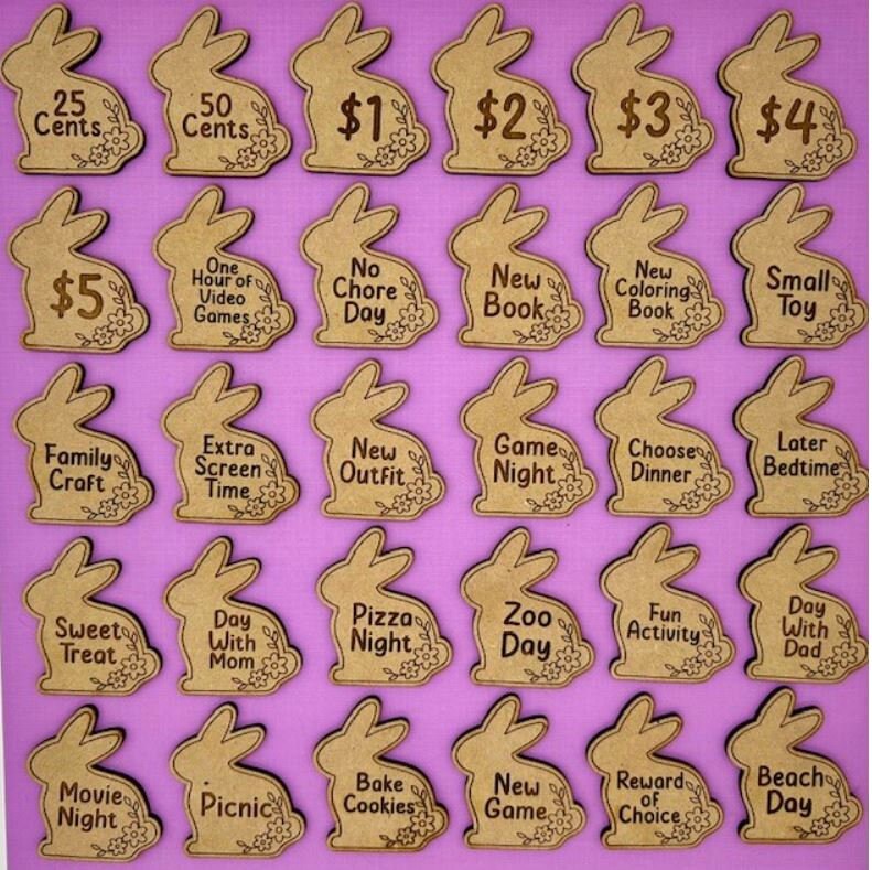 30 Easter Reward Tokens, Easter Engraved Tokens, Easter Basket Tokens ...